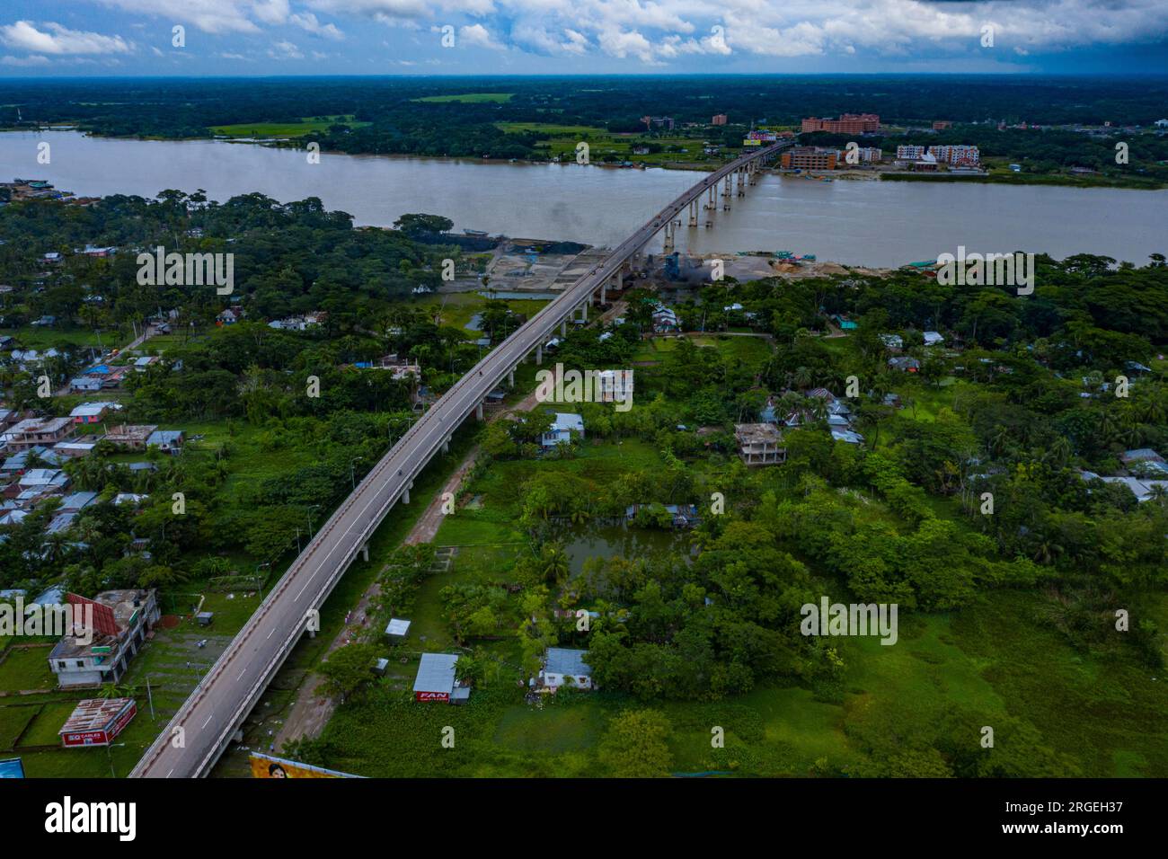 Aerial view of Shaheed Abdur Rob Serniabad Bridge, popularly known as ...