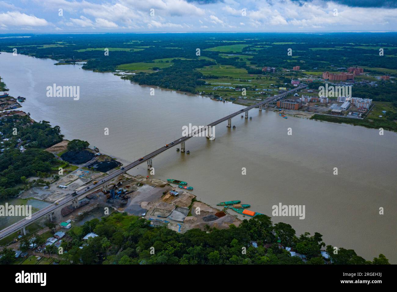 Aerial view of Shaheed Abdur Rob Serniabad Bridge, popularly known as ...