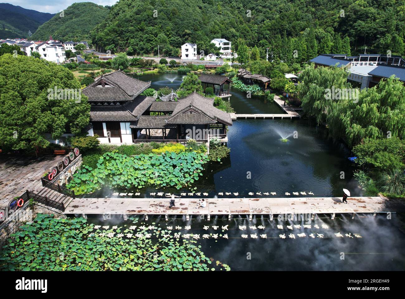 HANGZHOU, CHINA - AUGUST 9, 2023 - Tourists visit the thousand-year-old ...