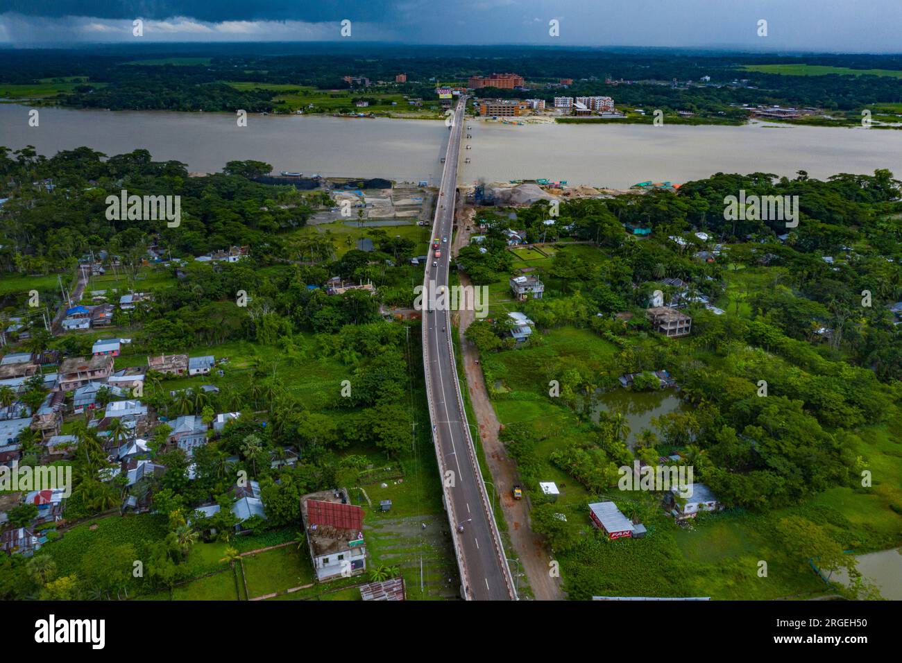 Aerial view of Shaheed Abdur Rob Serniabad Bridge, popularly known as ...