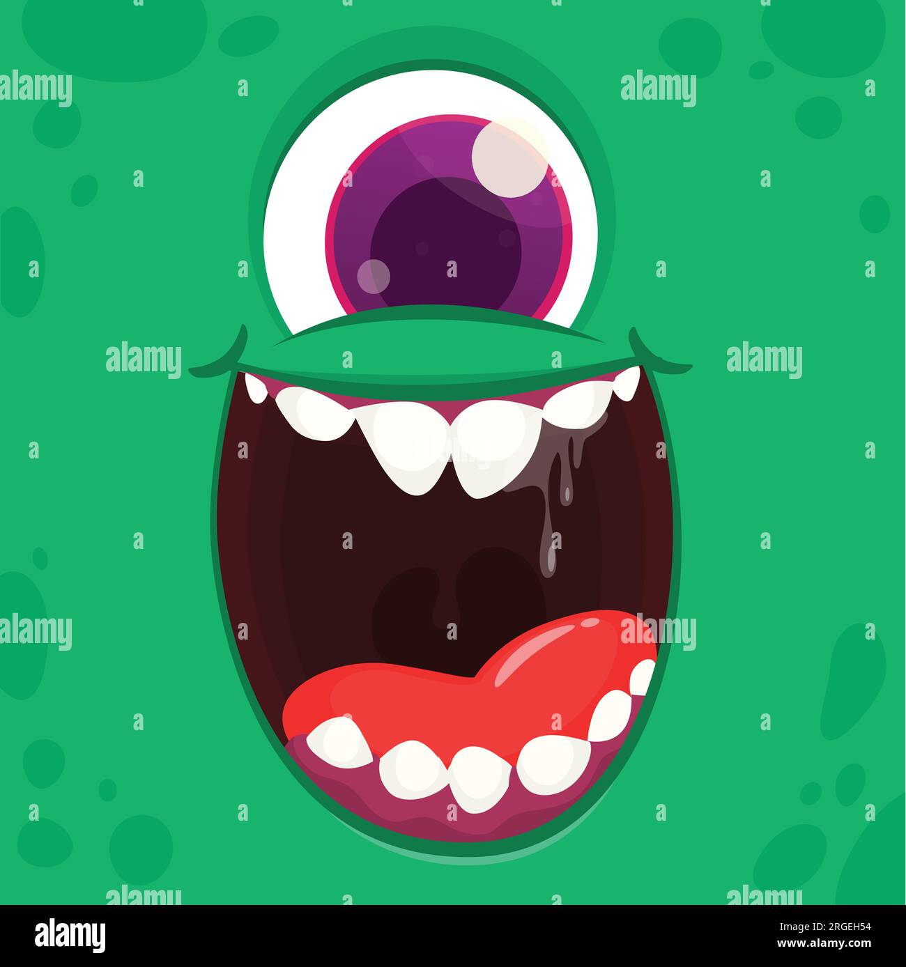 Funny cartoon monster cyclops face with one eye. Illustration of cute ...