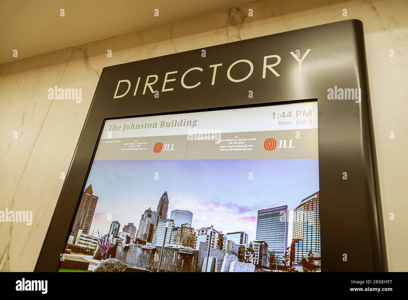 Electronic touch screen touchscreen directory lobby hi-res stock ...