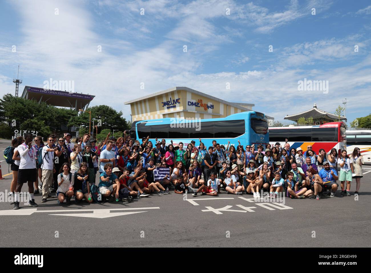 09th Aug, 2023. Dutch Scouts visit DMZ Dutch Scouts pose for a photo at ...