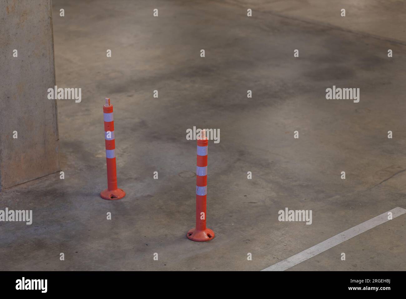 The barricade indicates the parking area or reserved space as a symbol ...