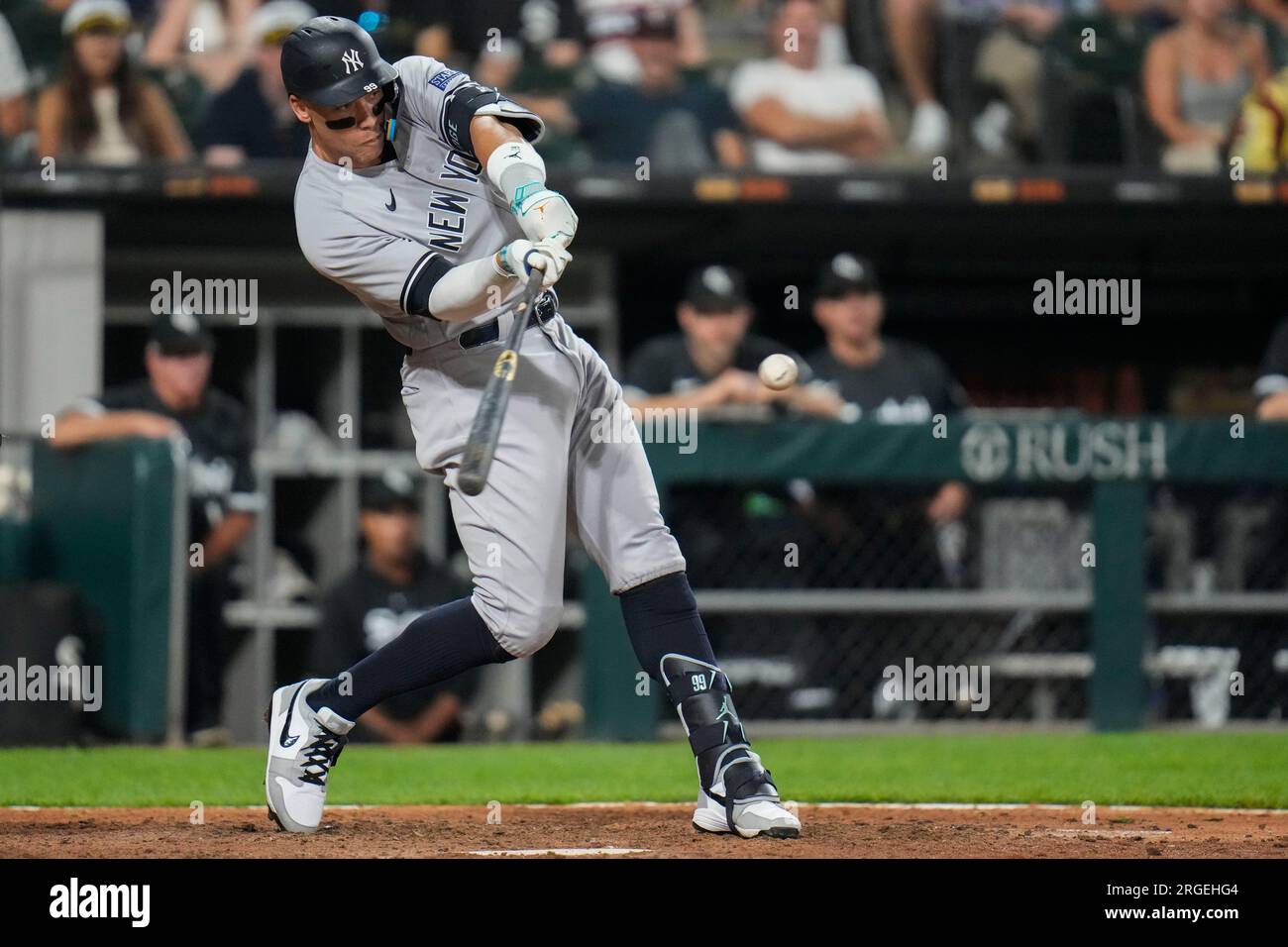 New York Yankees' Aaron Judge hits a home run against the Chicago White ...