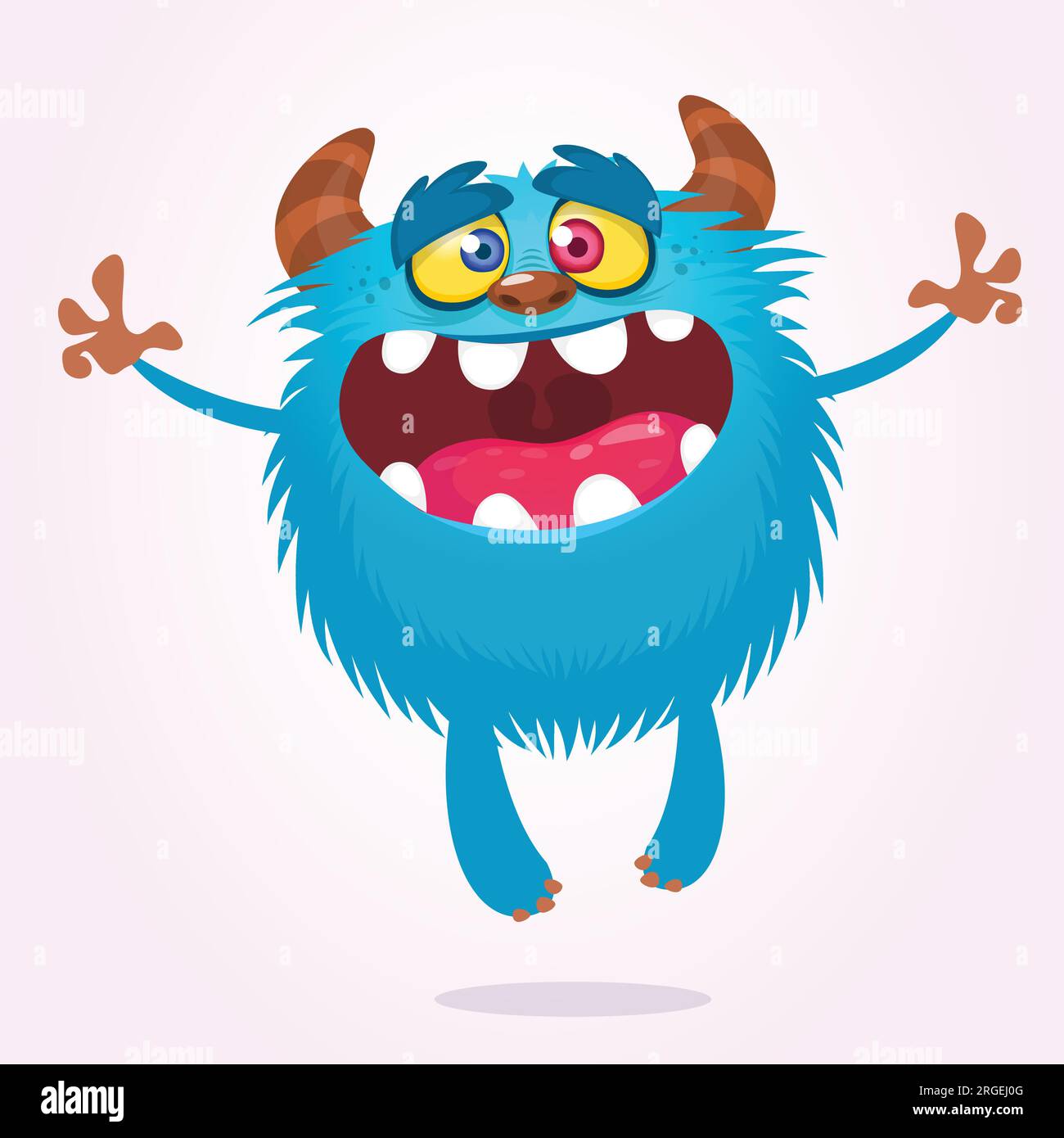 Funny cartoon smiling monster dancing. Halloween Illustration of happy ...