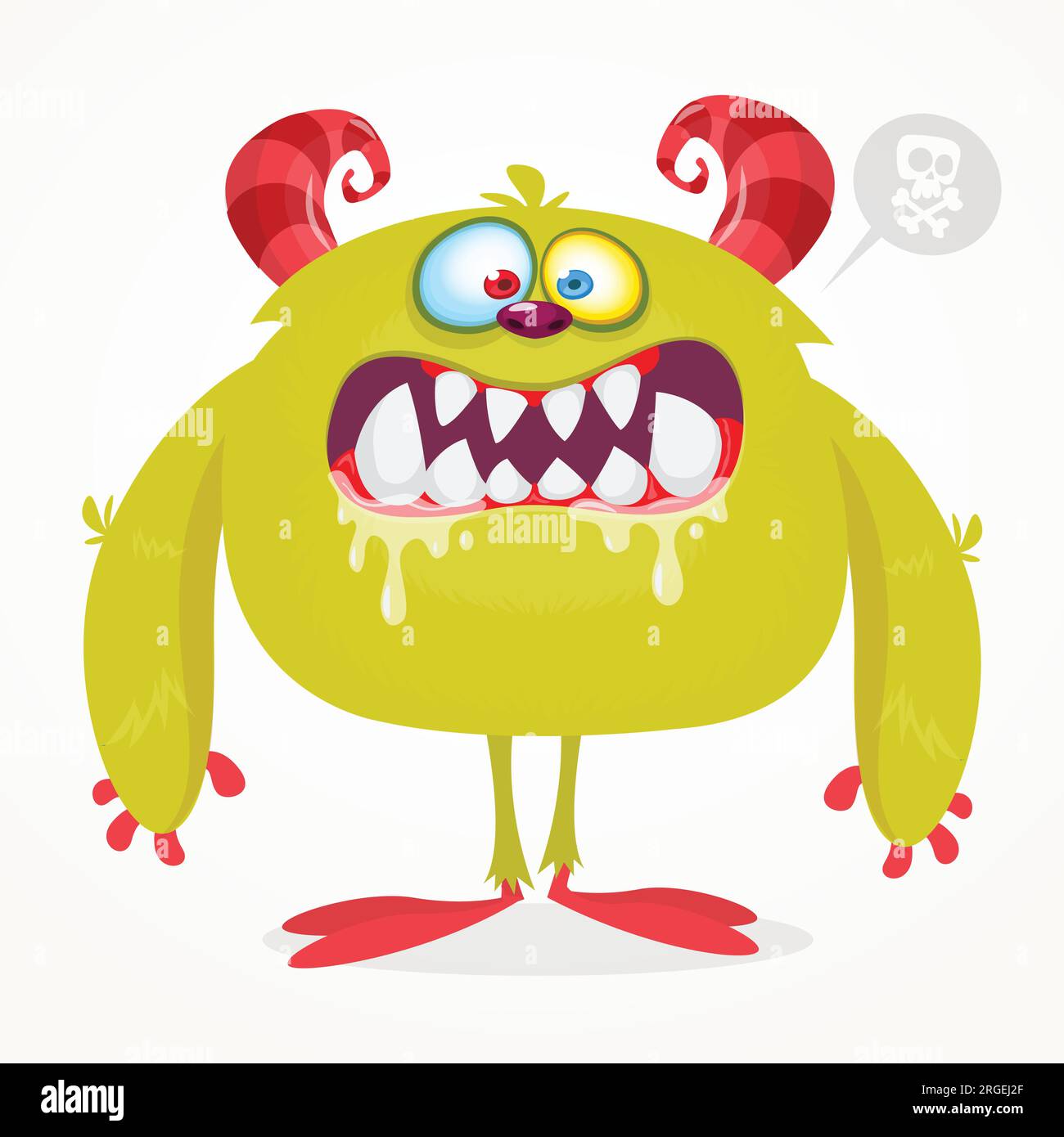Angry cartoon screaming monster character. Halloween Illustration of ...