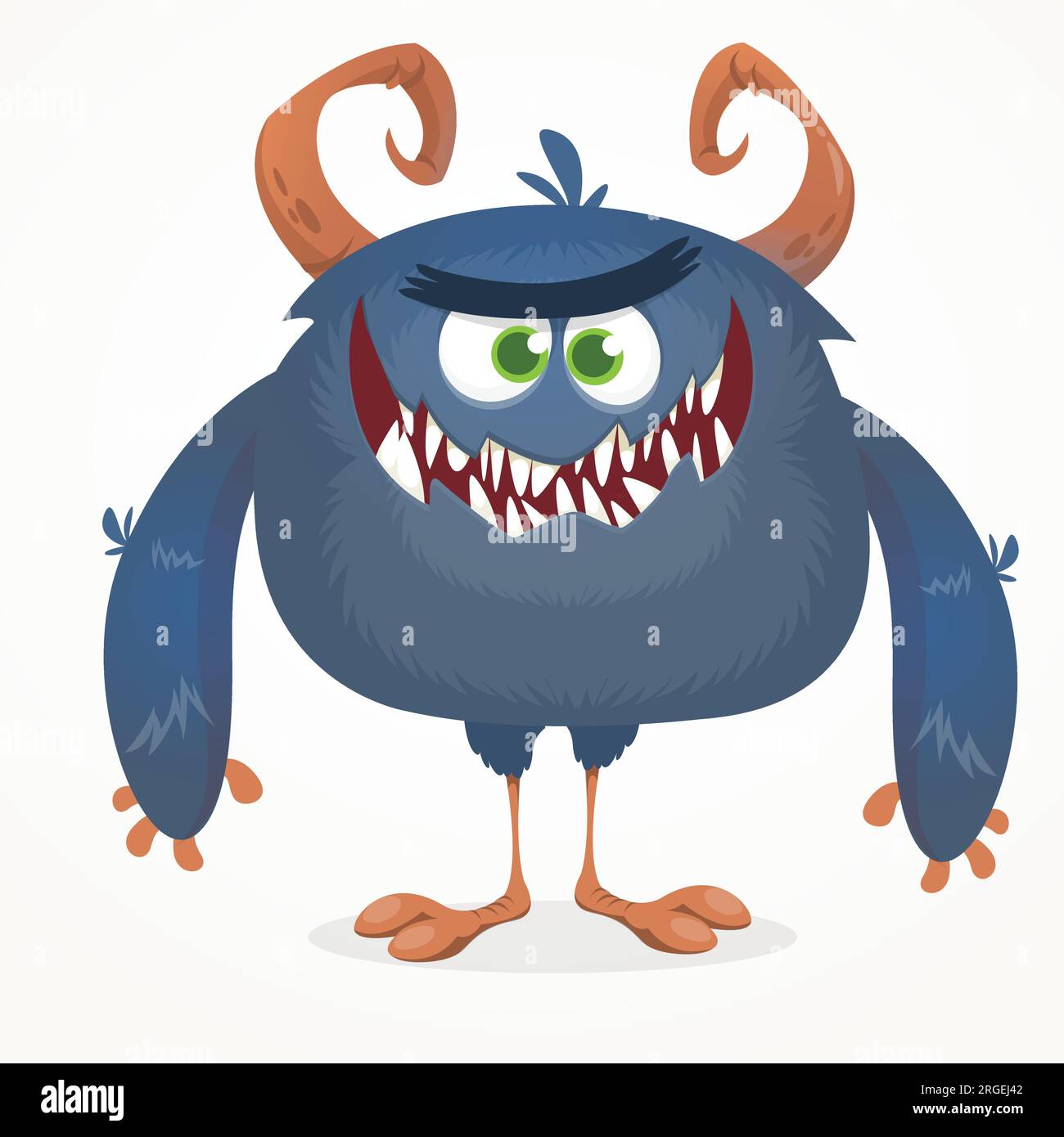 Angry cartoon screaming monster character. Halloween Illustration of ...
