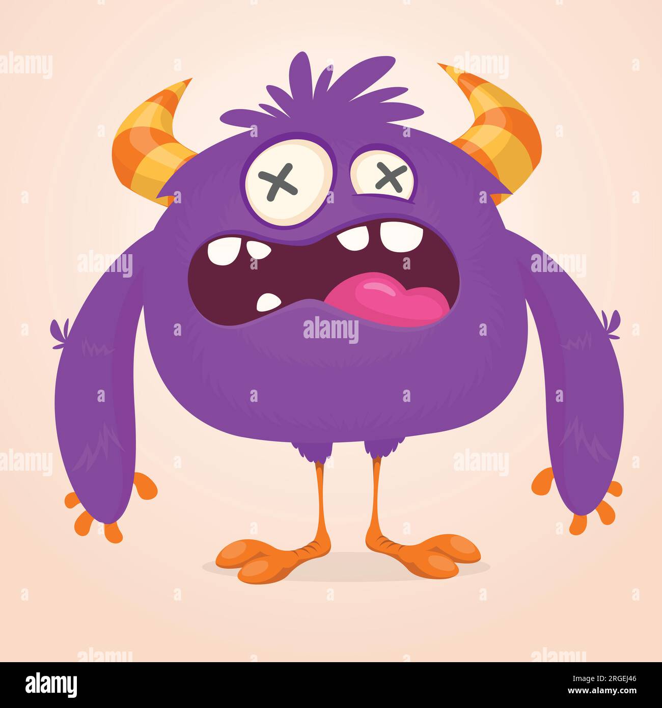 Angry cartoon screaming monster character. Halloween Illustration of ...
