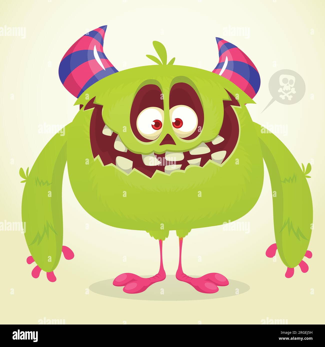 Angry cartoon screaming monster character. Halloween Illustration of ...