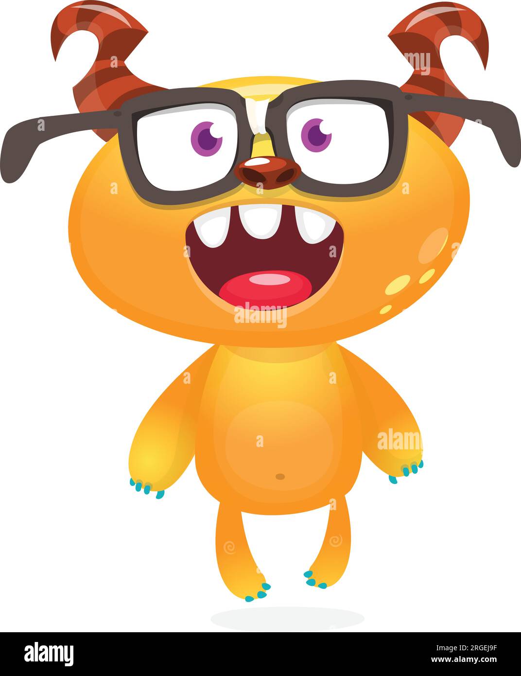 Funny cartoon nerd monster wearing eyeglasses. Halloween Illustration ...