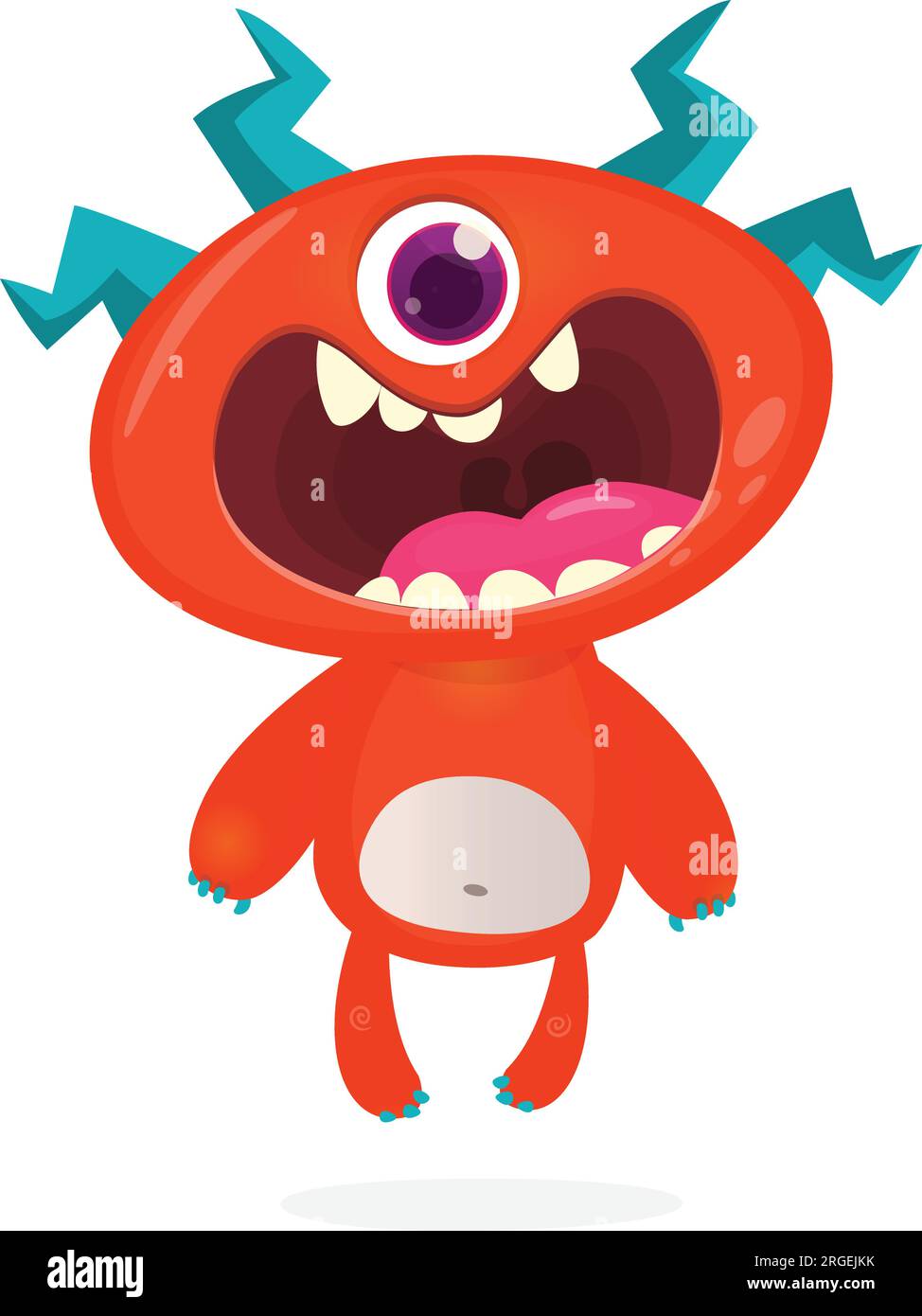 Cartoon illustration cyclops waving Cut Out Stock Images & Pictures - Alamy