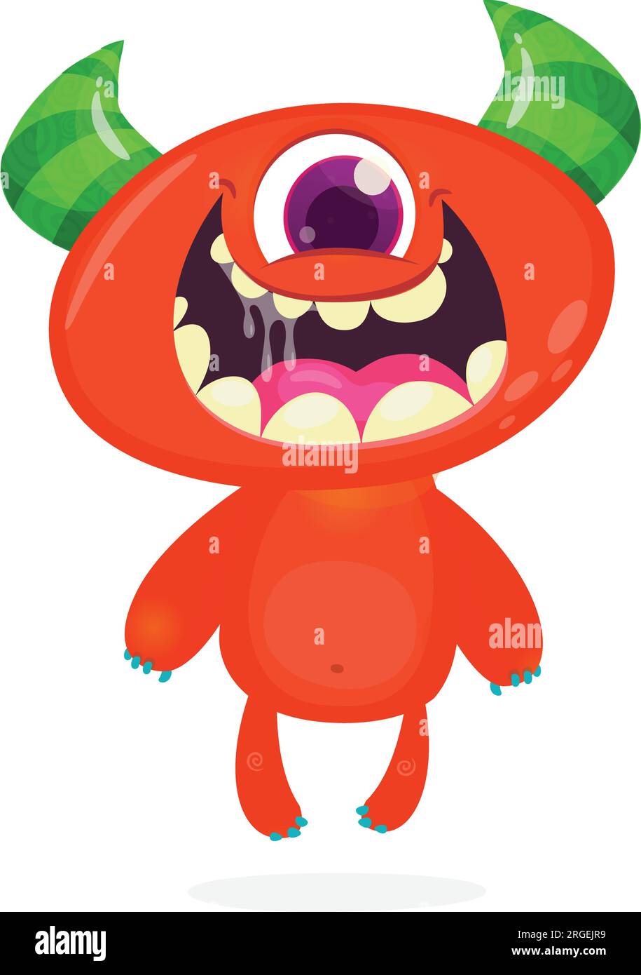 Cartoon illustration cyclops waving Cut Out Stock Images & Pictures - Alamy