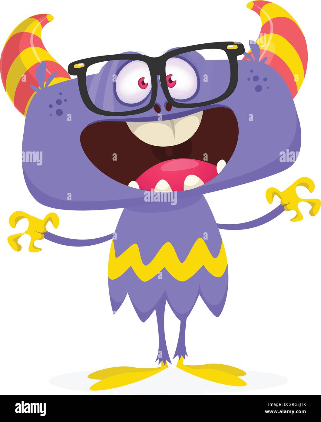 Funny cartoon nerd monster wearing eyeglasses. Halloween Illustration ...