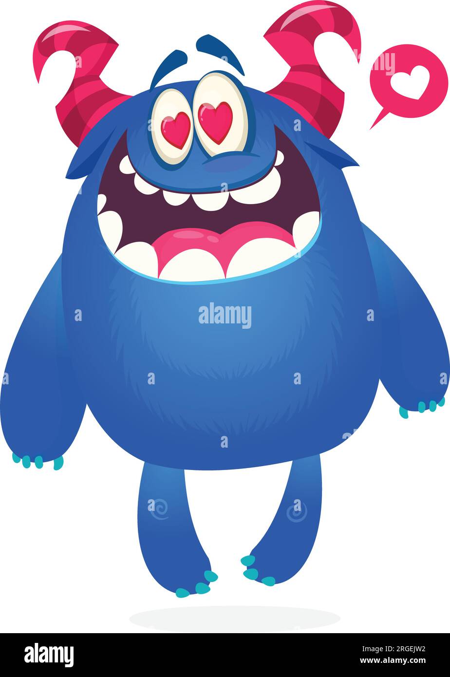 Funny cartoon monster in love. St.Valentine's Day. Illustration of ...