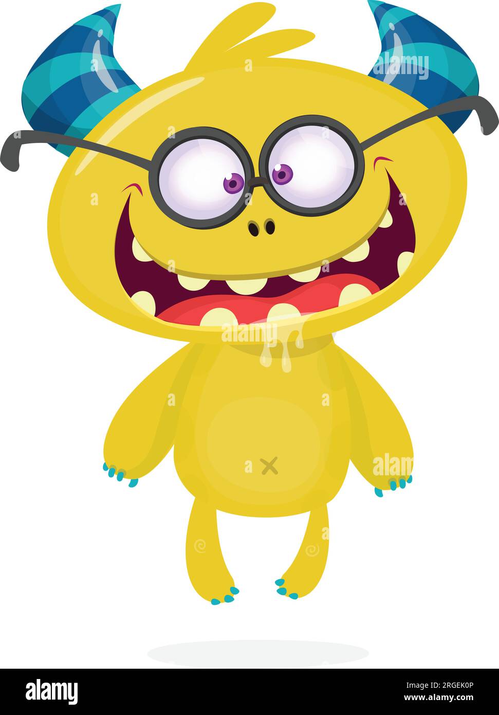 Funny cartoon nerd monster wearing eyeglasses. Halloween Illustration ...