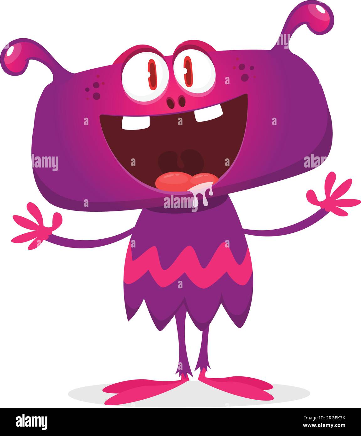 Funny cartoon smiling monster creature. Halloween Illustration of happy ...
