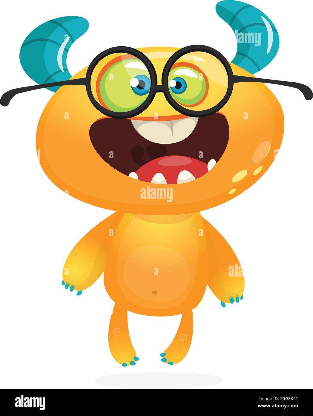 Funny cartoon nerd monster wearing eyeglasses. Halloween Illustration ...