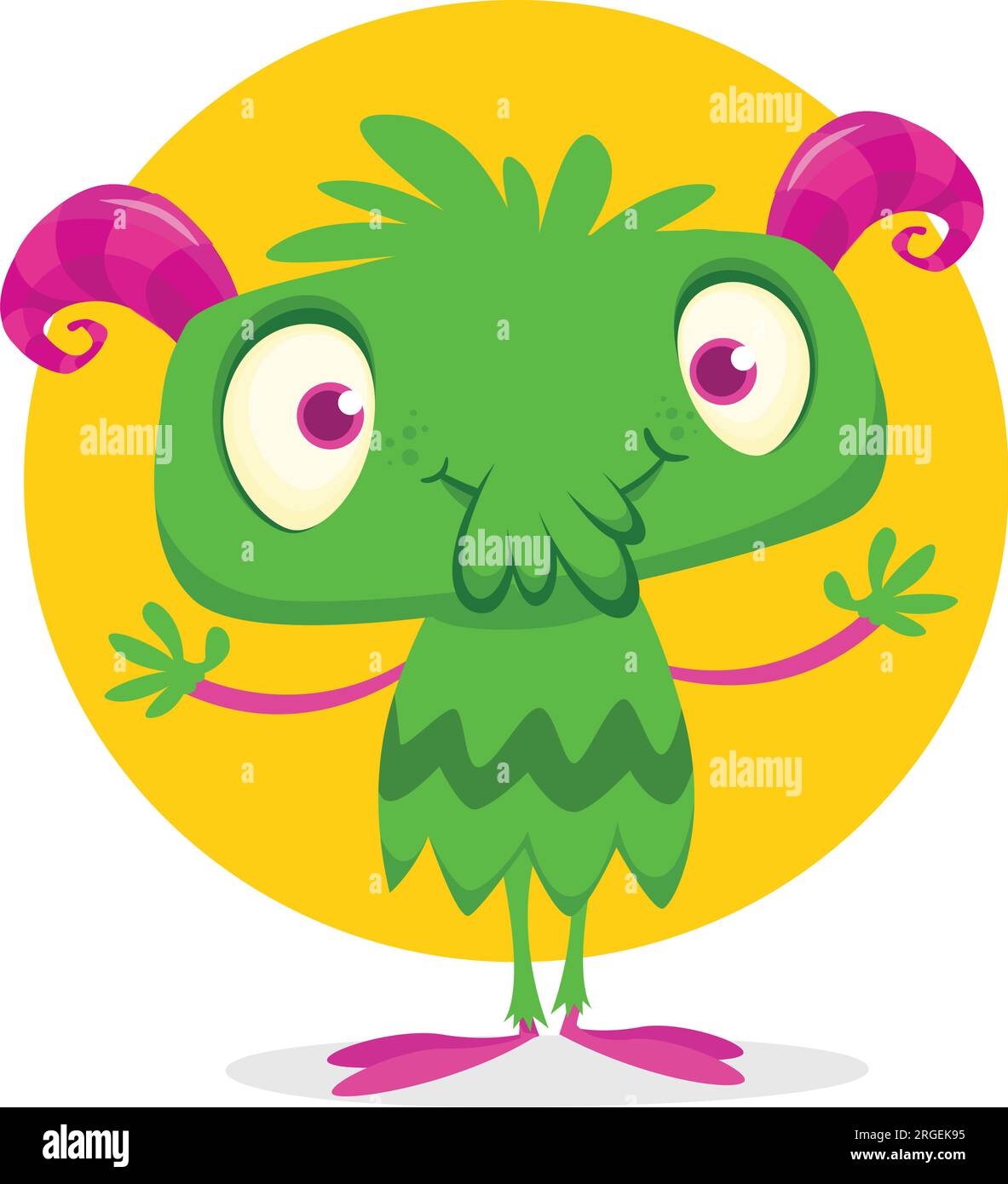 Cartoon illustration of happy alien character. Package or logo design ...