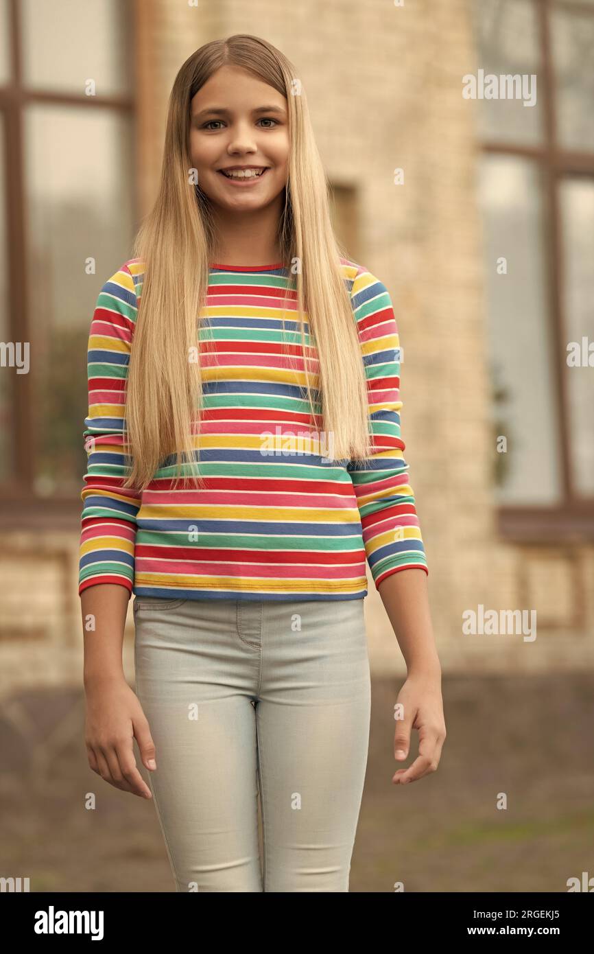 cheerful teen girl childhood. blonde teen girl in childhood. teen girl ...