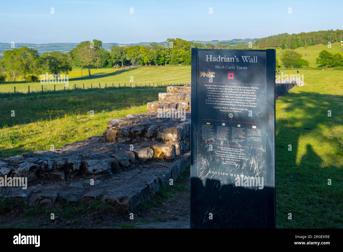 Introduction of Black Carts Turret in Hadrian's Wall ruin near village ...