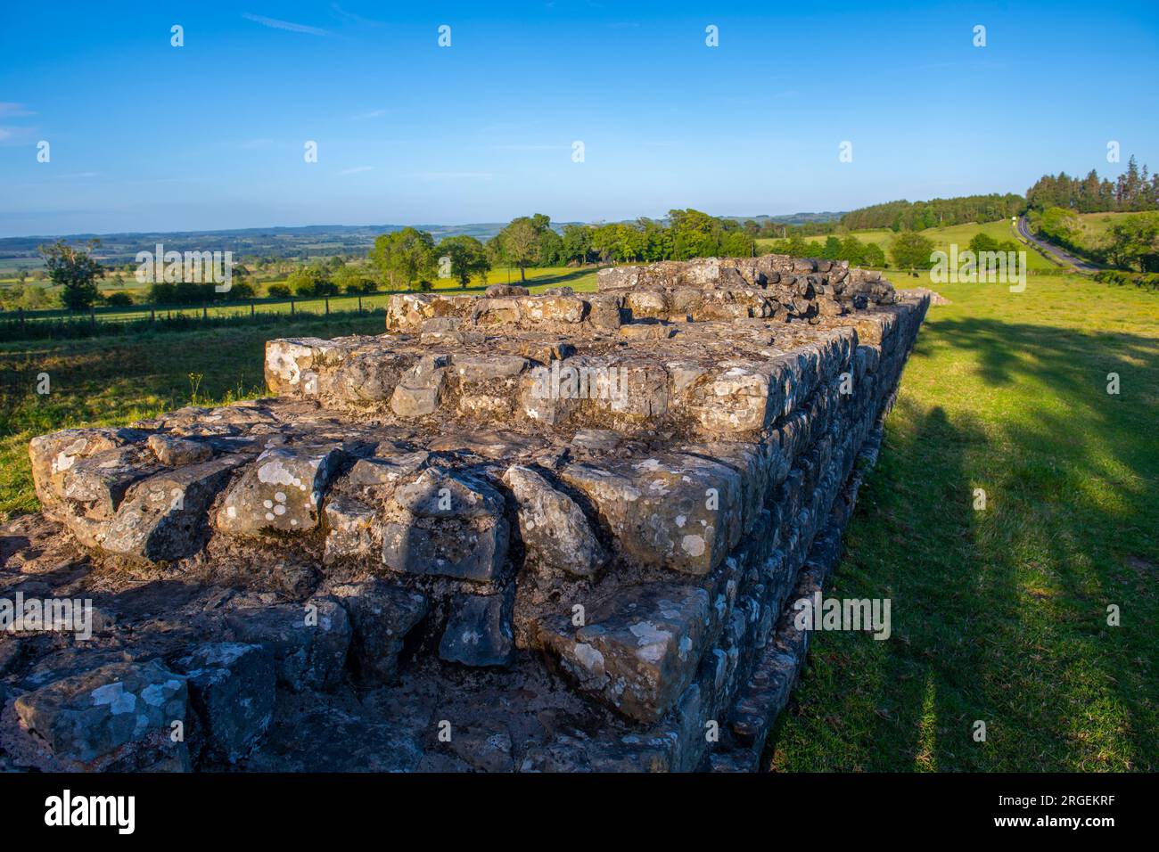 Black Carts Turret in Hadrian's Wall ruin near village of Chollerford ...