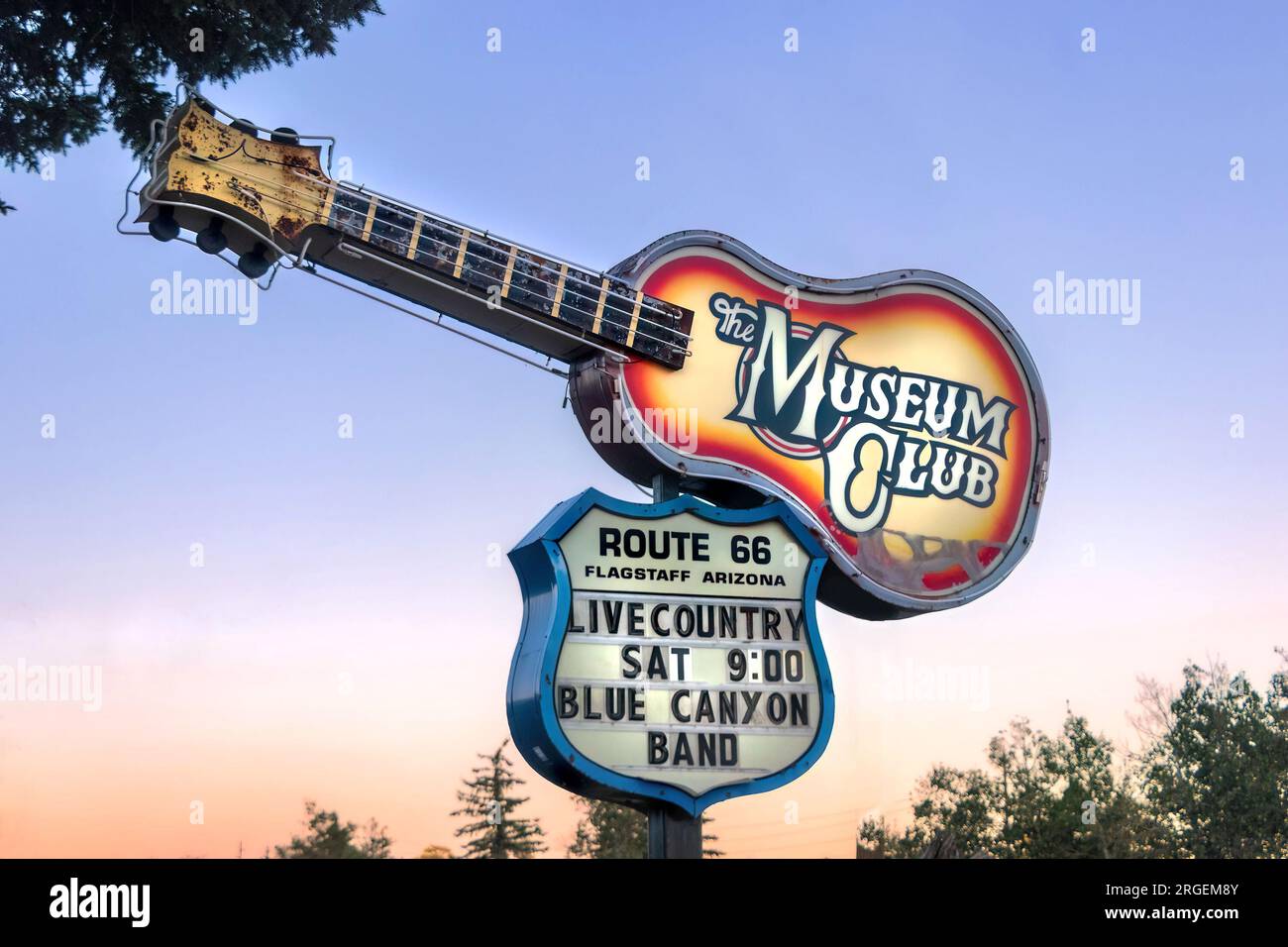 Americana in Flagstaff, Arizona on Route 66 USA - illuminated lit neon ...