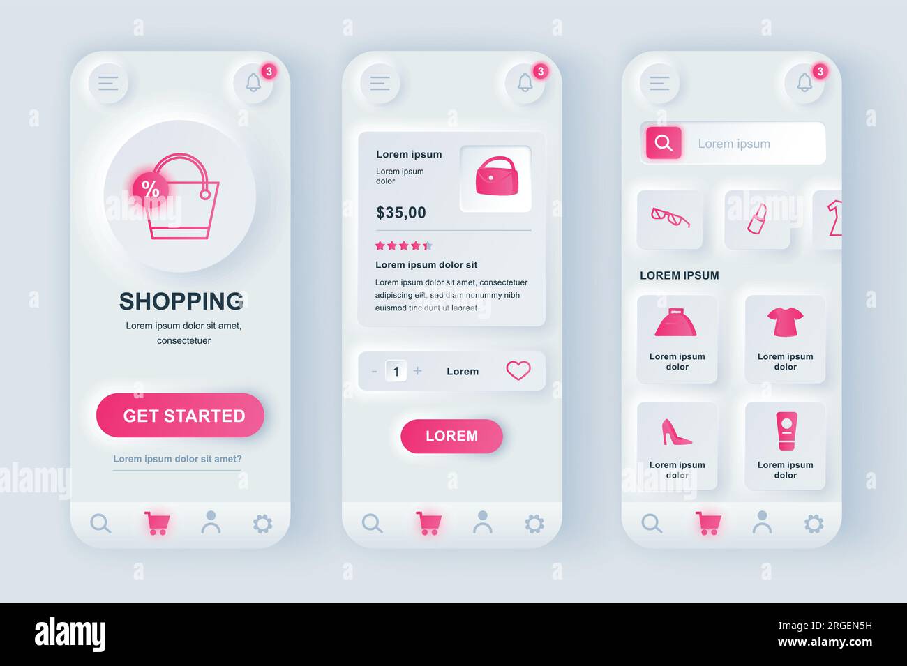 Products online shopping screen Stock Vector Images - Alamy