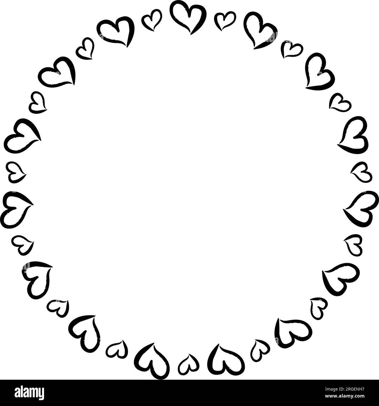 Heart circle frame border for decorative vintage element for design in ...