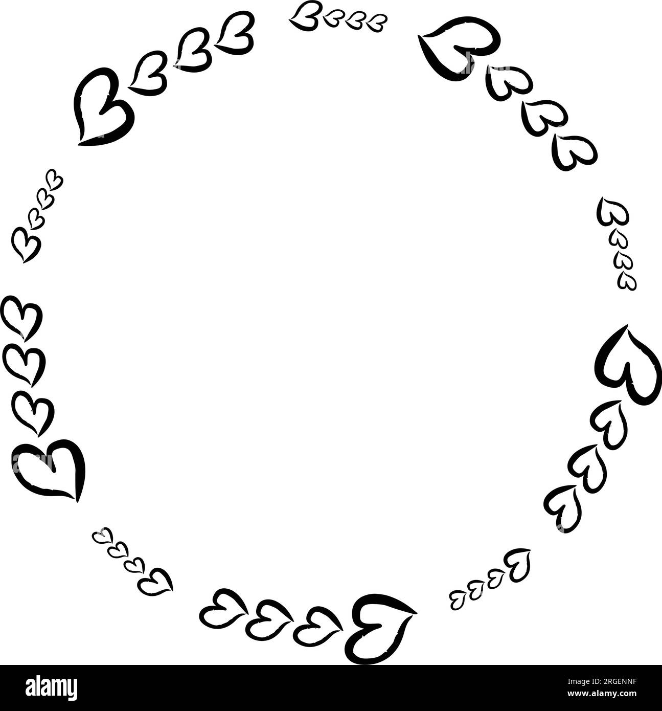 Heart circle frame border for decorative vintage element for design in ...