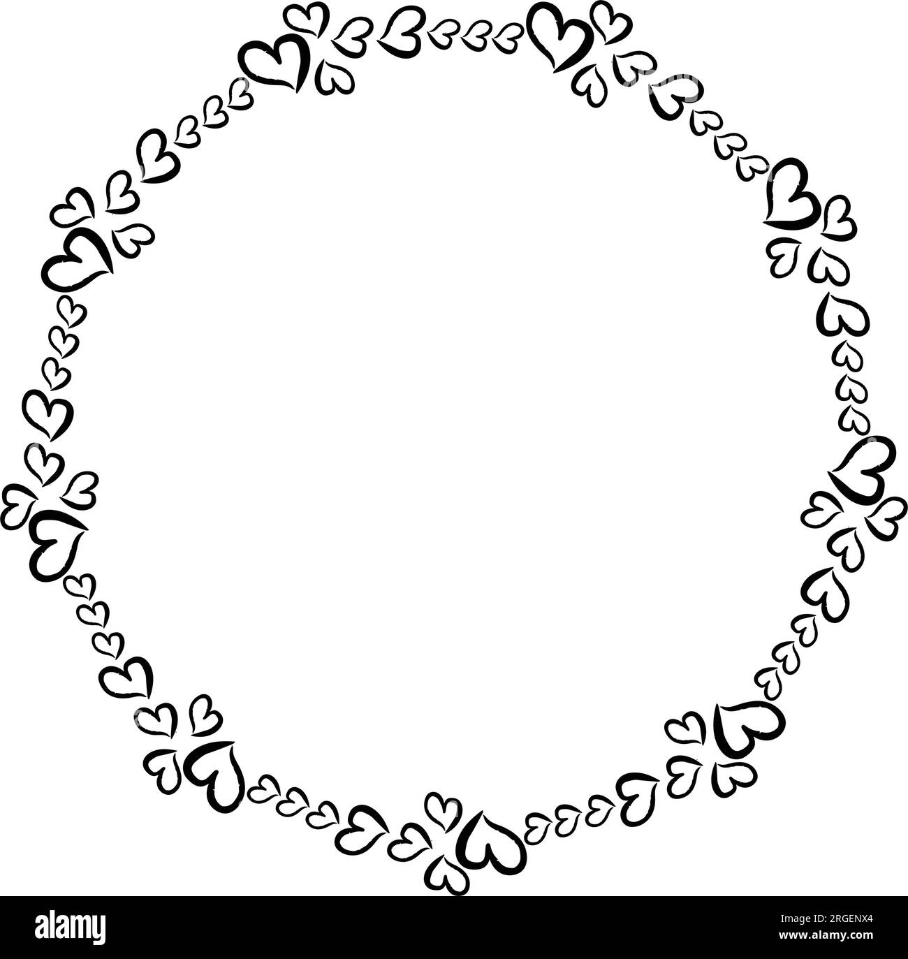 Heart circle frame border for decorative vintage element for design in ...