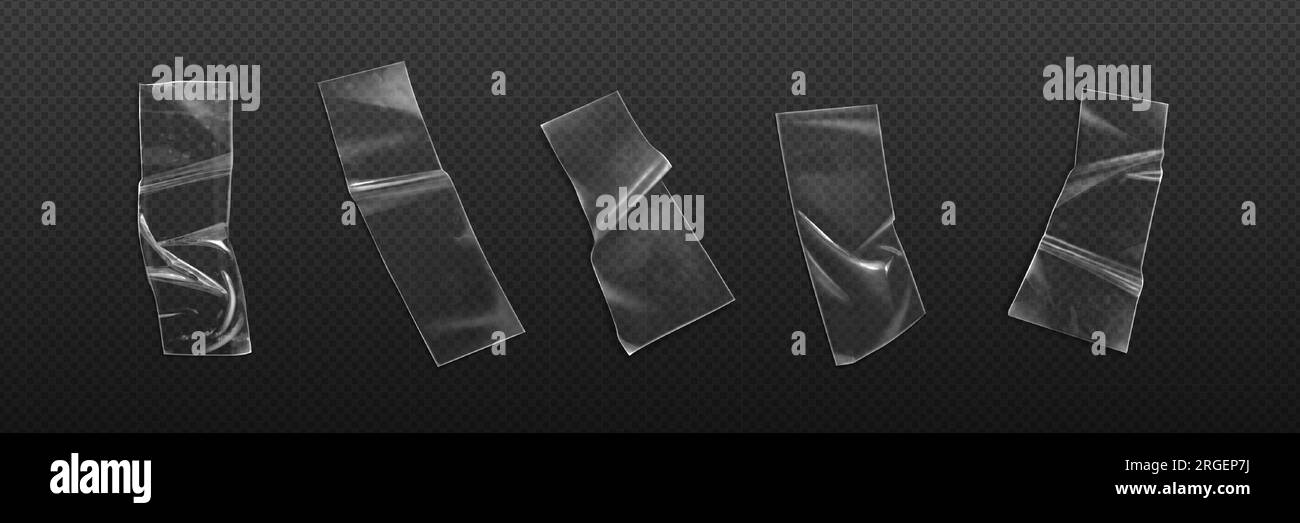 Realistic set of adhesive plastic tape isolated on transparent ...