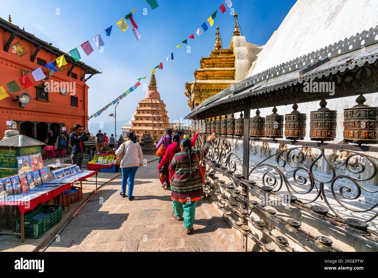 Prayer wheel swayambhunath temple hi-res stock photography and images - Alamy