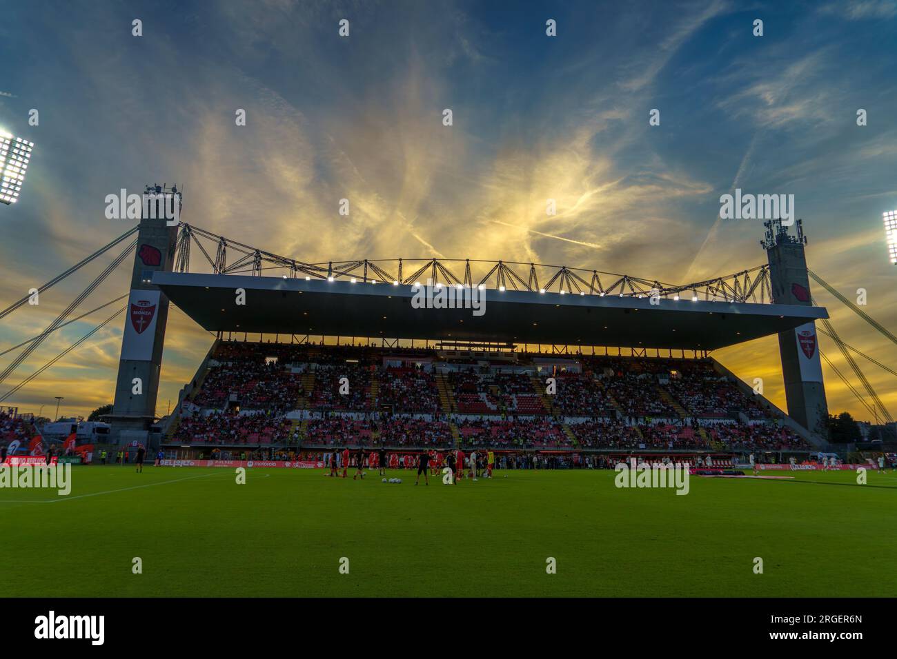 Monza, Italy 08/08/2023, Sunset on the U-Power Stadium during the ...