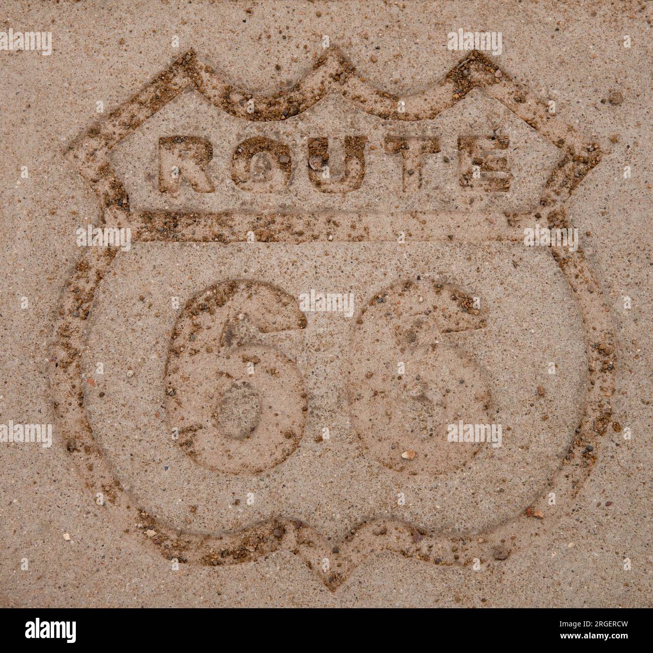 Route 66 Sign inside the Petrified Forest, which Rt. 66 crosses Stock ...