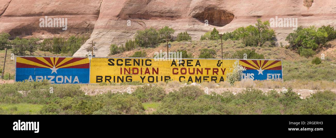 Billboard for a tourist trap in Arizona, Route 66 Stock Photo - Alamy