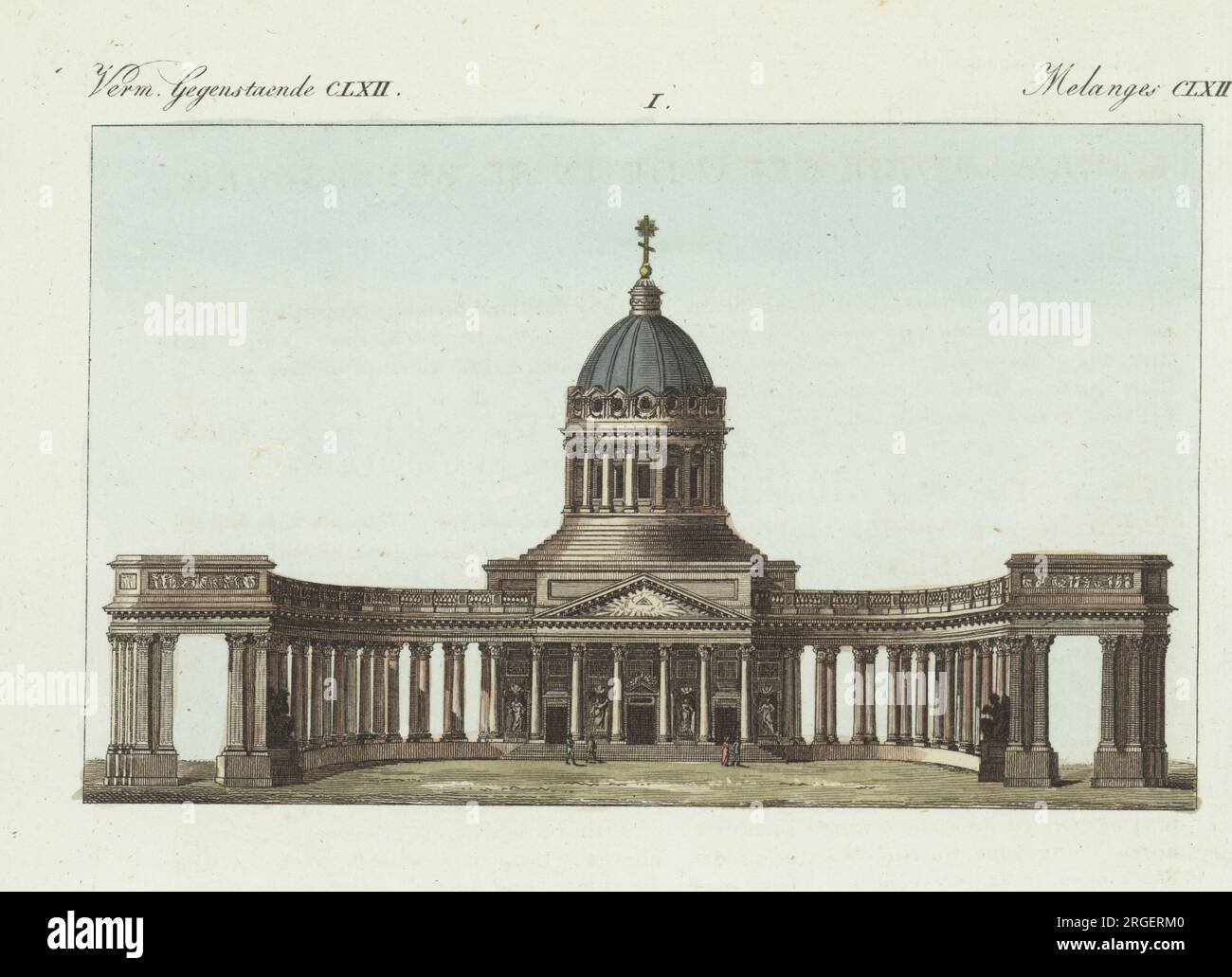 Kazan Cathedral, St. Petersburg, Russia. With colonnade, dome and ...