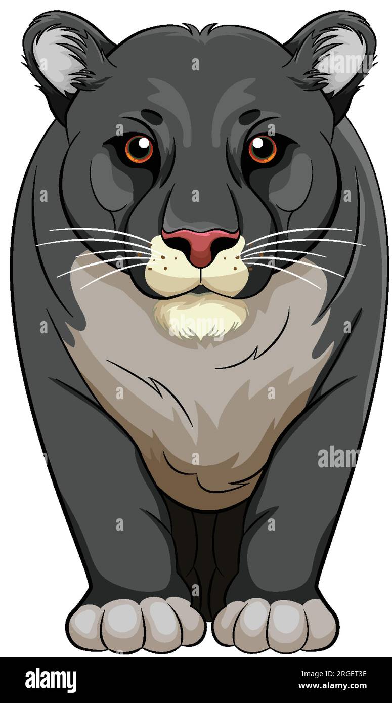 A vector cartoon illustration of a black panther walking Stock Vector ...