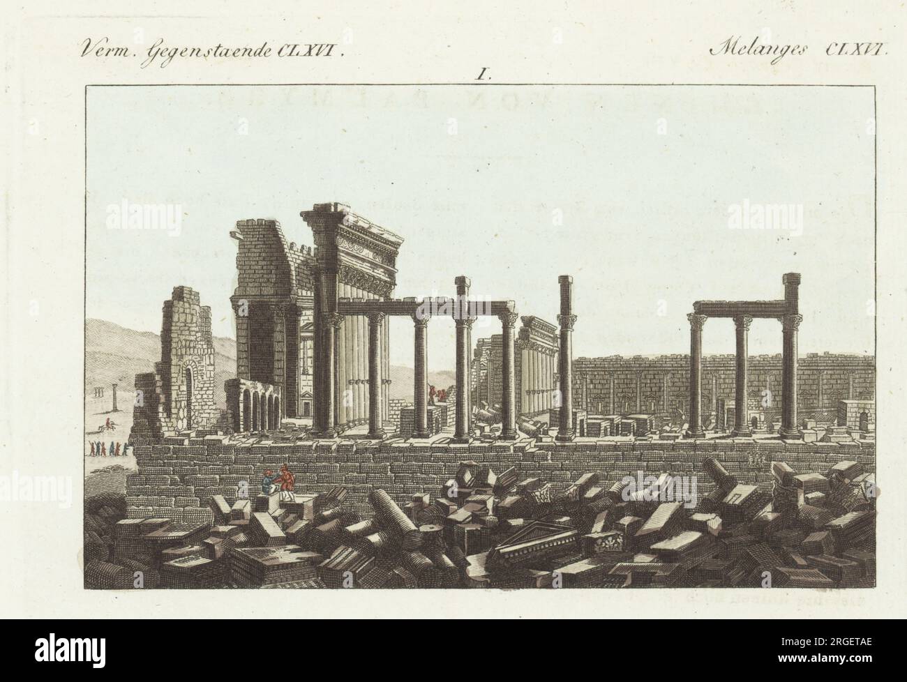 Ruins at Palmyra, Syria. Temple of Bel, Temple of the Sun or the Temple ...