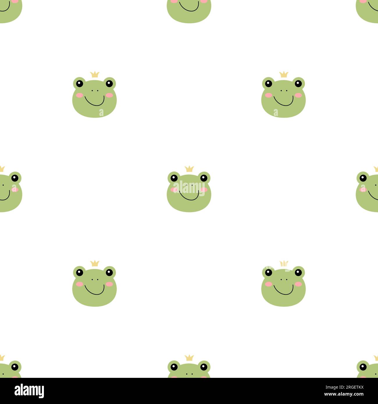 Frog princess doodle style. Hand drawn seamless pattern with cute ...