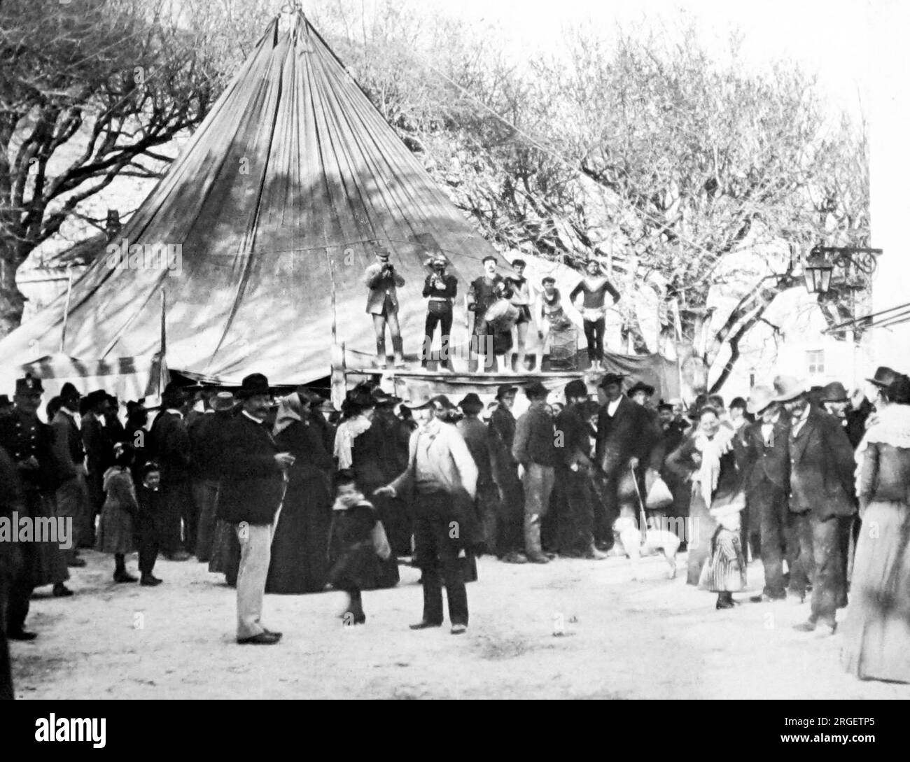 Street entertainers, La Turbie, France, Victorian period Stock Photo ...