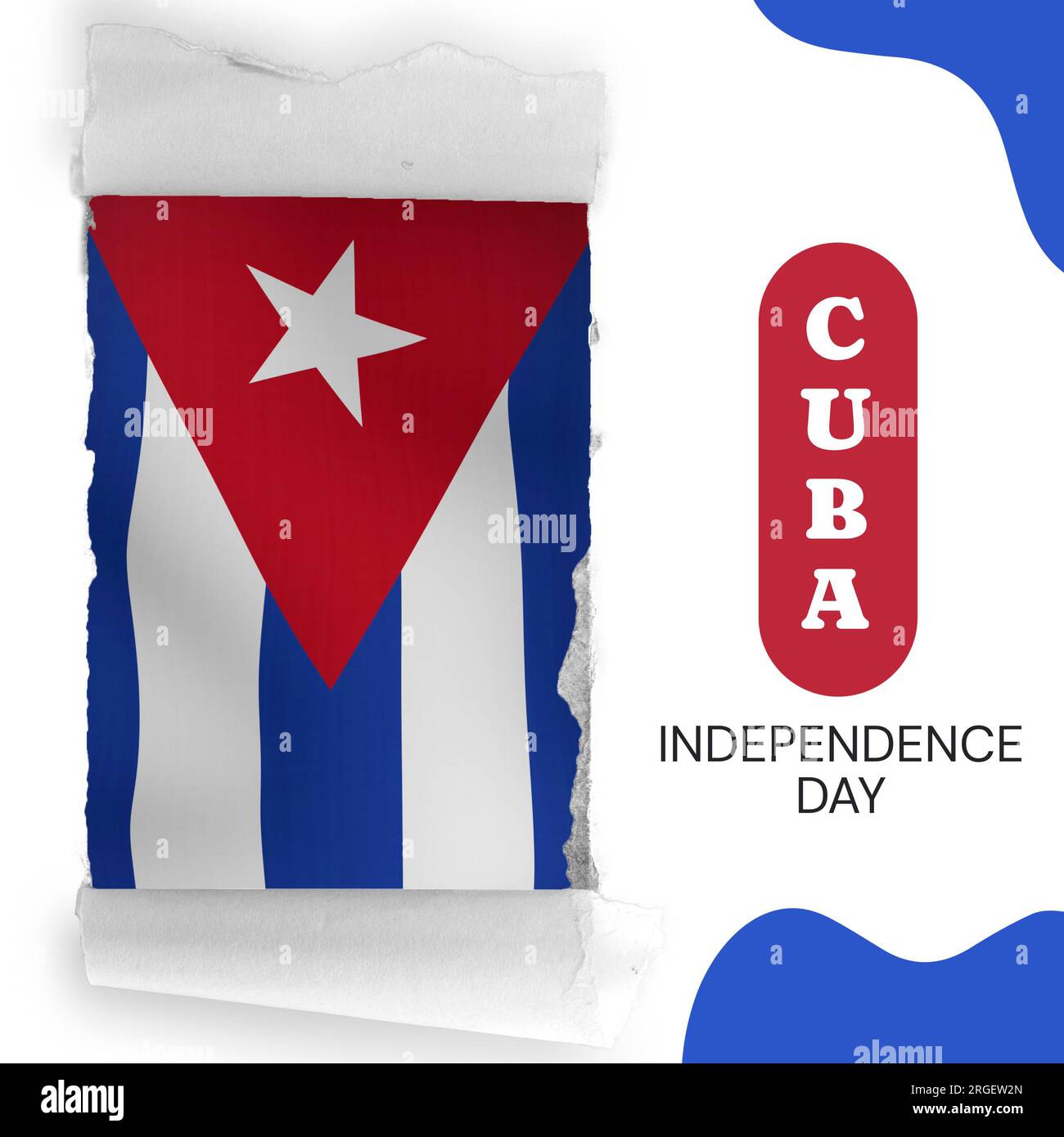 Composition of cuba independence day text over flag of cuba design on ...