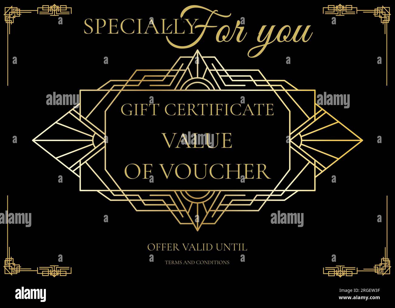 Specially for you gift certificate text, holding text and deco pattern ...