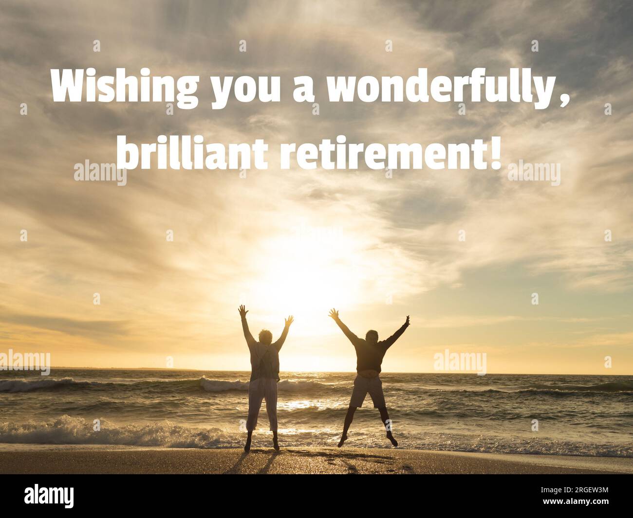 Composite of wishing you a wonderfully brillaint retirement text over ...