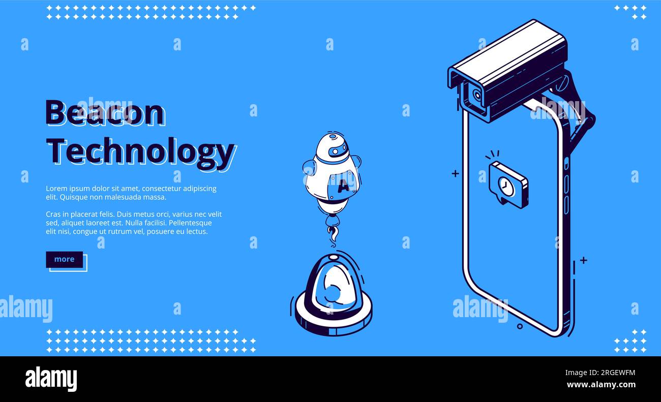 Beacon technology banner. Internet of things system concept. Vector ...