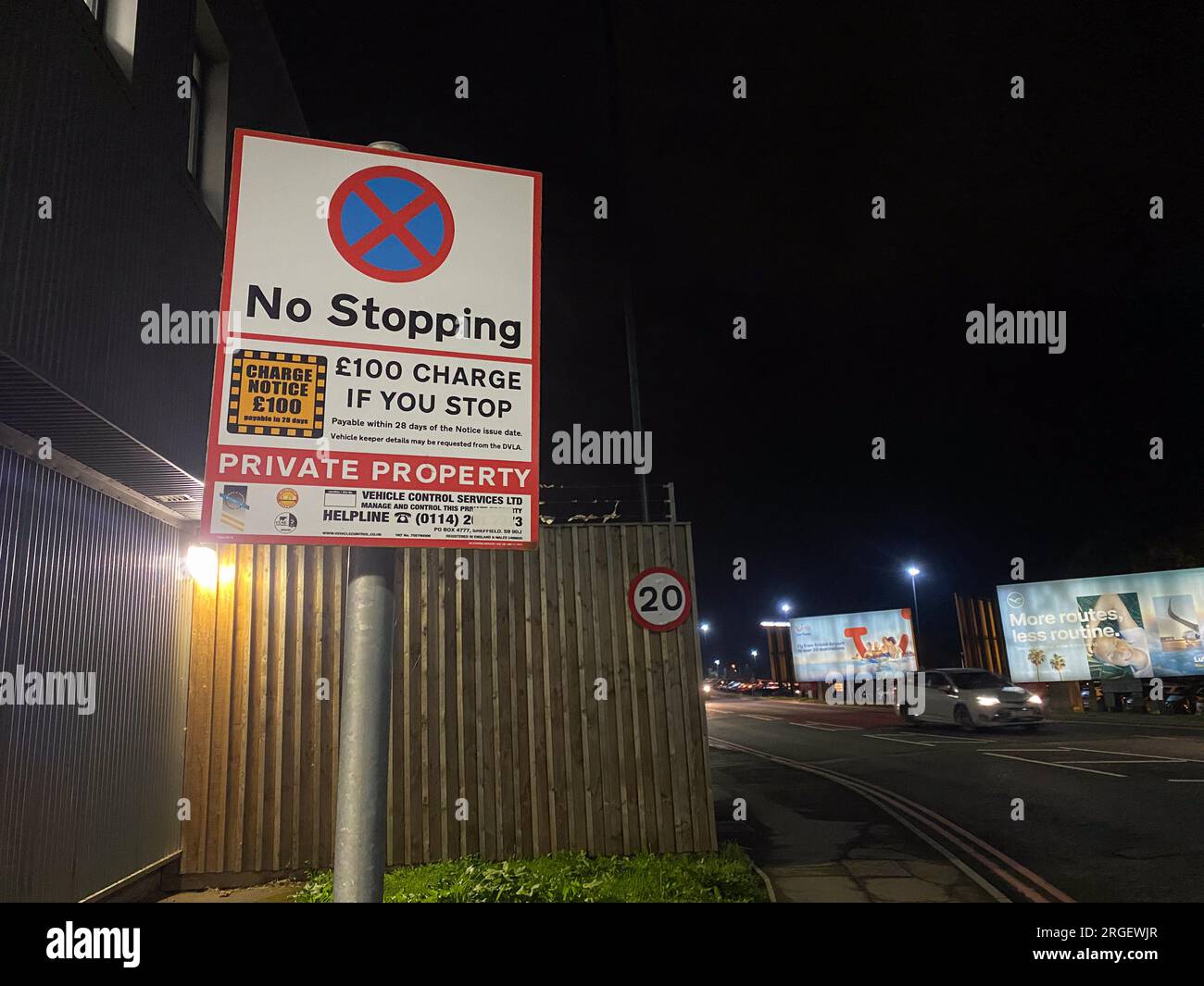 Bristol Airport, North Somerset, UK. 9th August 2023. A sign at Bristol ...
