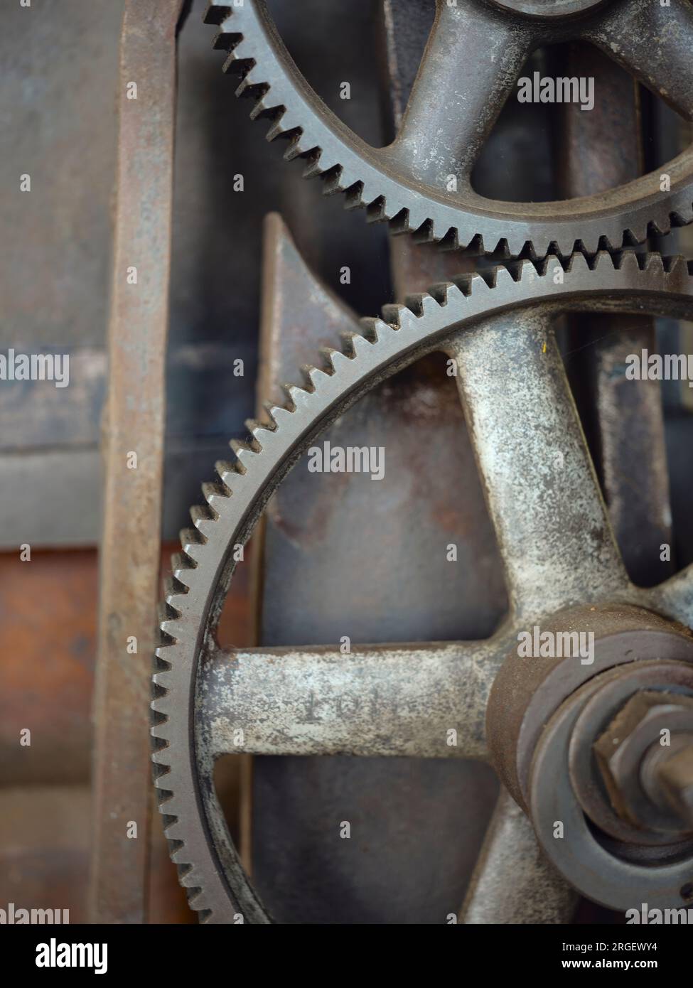 Engine gear wheels, industrial texture background . space for text ...