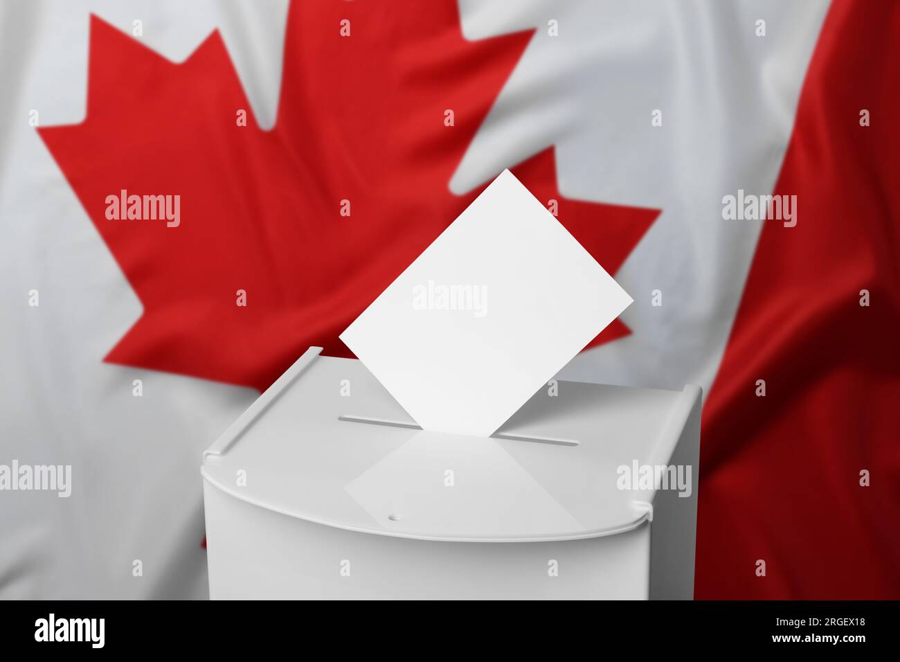 Ballot box with vote against national flag of Canada Stock Photo - Alamy