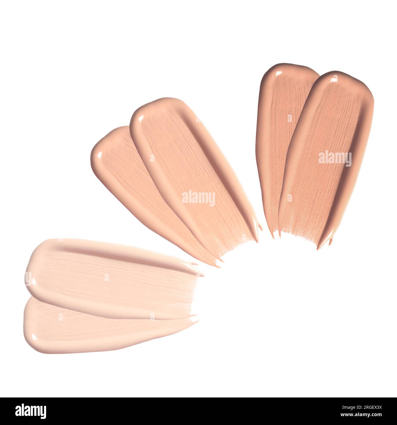 Set of foundation samples in different tones on white background Stock ...