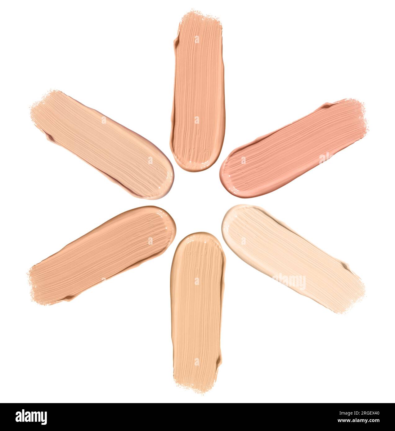 Set of foundation samples in different tones on white background Stock ...